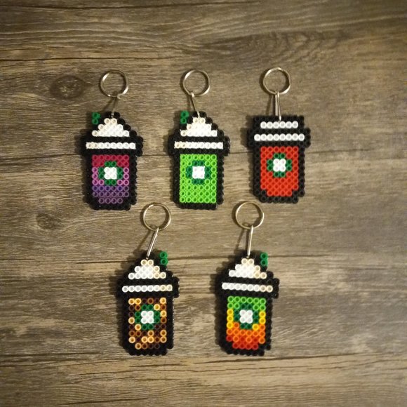 Accessories | Starbucks Frappuccino Perler Bead Keychain | Poshmark